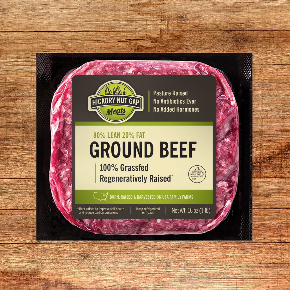 100% Grassfed Ground Beef - 80/20 - 10lb Box, Pickup | Hickory Nut Gap ...